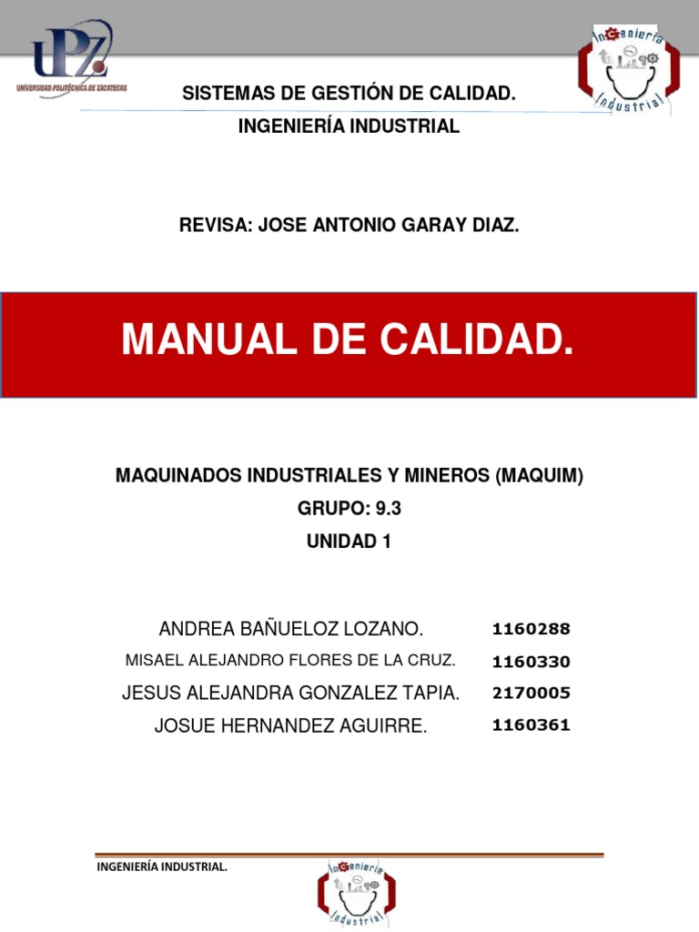 Manual De Calidad De Una Empresa Ejemplo Manual De Calidad De Una Empresa Ejemplo