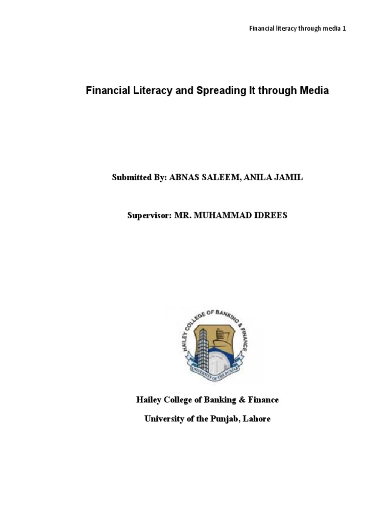 Financial Literacy Through Media | PDF | Financial Literacy | Literacy