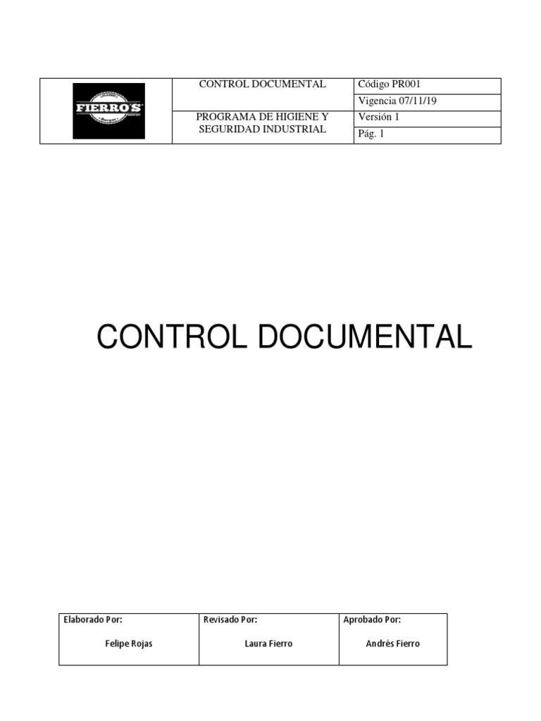 Procedimiento de Control Documental.. | PDF | Programa de computadora ...
