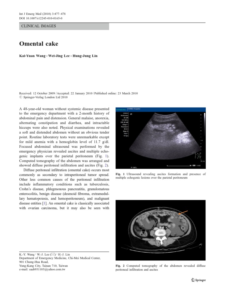Omental Cake: Clinical Images | PDF | Peritoneum | Epidemiology