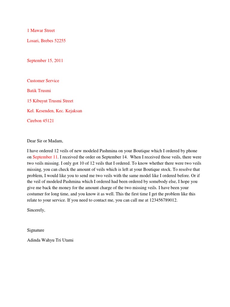 Missing Veils Order Resolution Letter | PDF