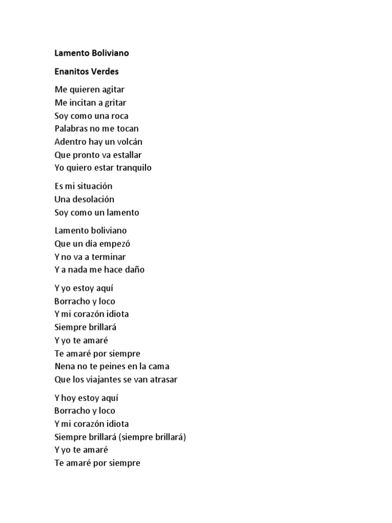 03 - Lamento Boliviano - Enanitos Verdes | PDF