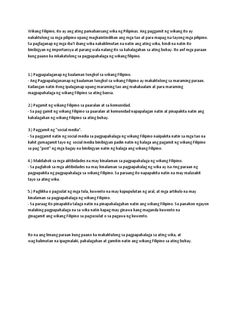 Wikang Filipino | PDF