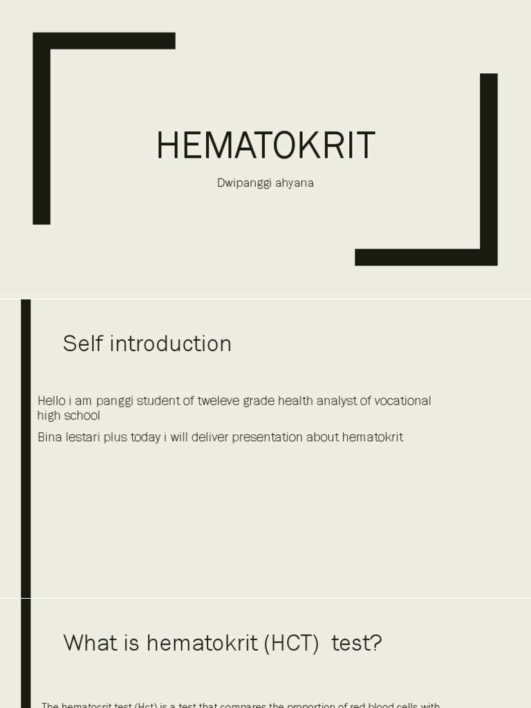 Understanding Hematocrit Levels and Testing | PDF | Wellness | Science ...