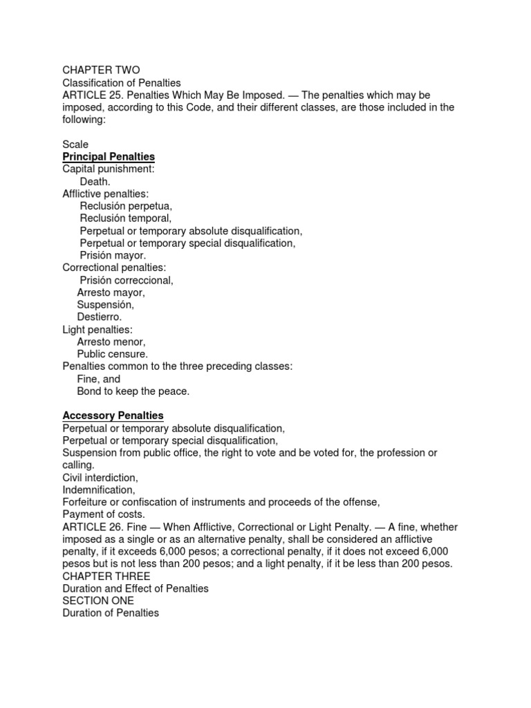 Overview of Penalties in RPC | PDF | Felony | Sentence (Law)