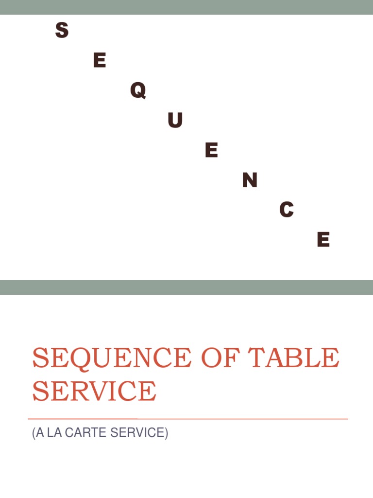 Sequence of Table Service | PDF