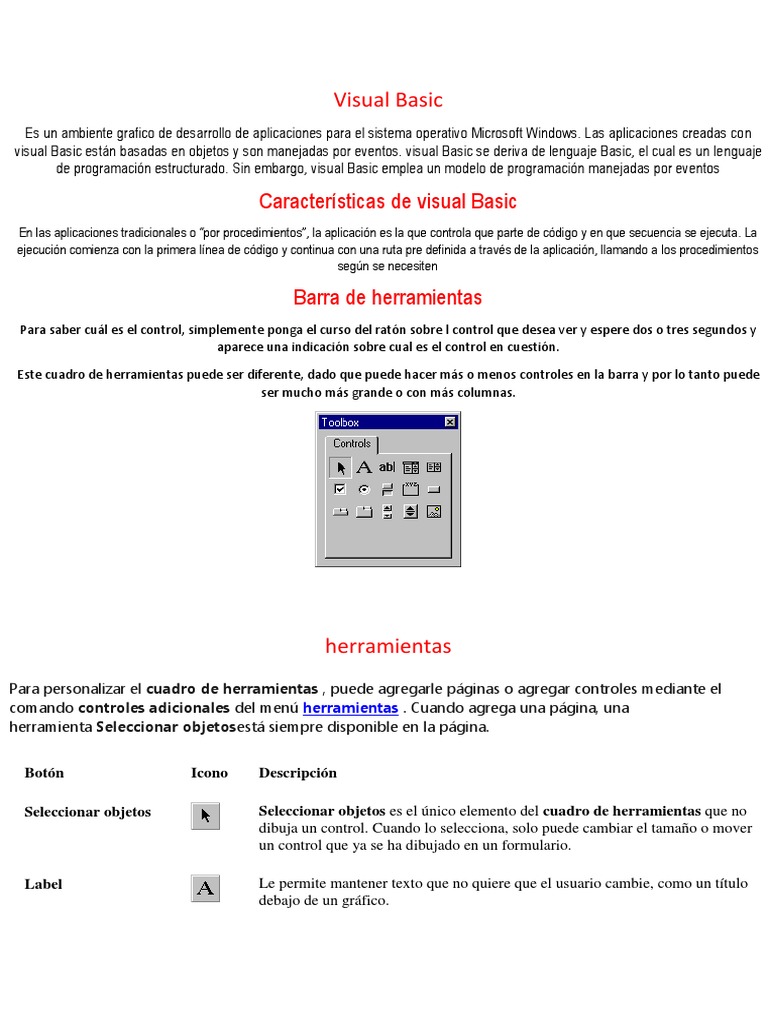 Introducción a Visual Basic y sus Controles | PDF | Básico | Lenguaje de programación