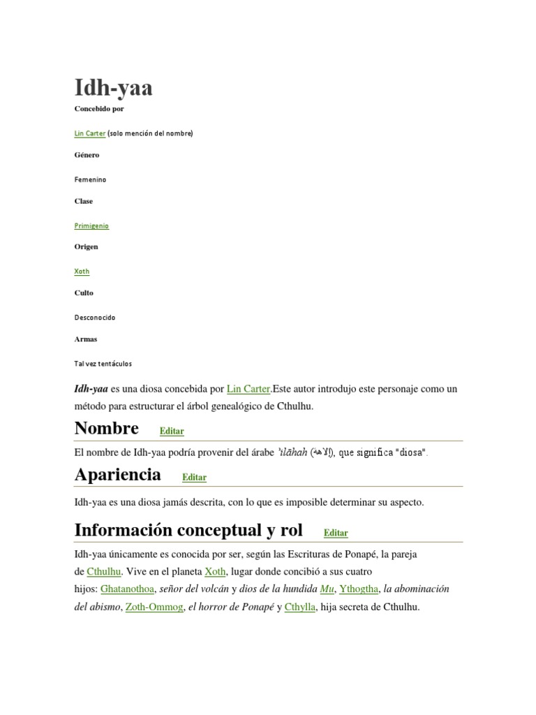 Idh Yaa | PDF | Cthulhu | HP Lovecraft