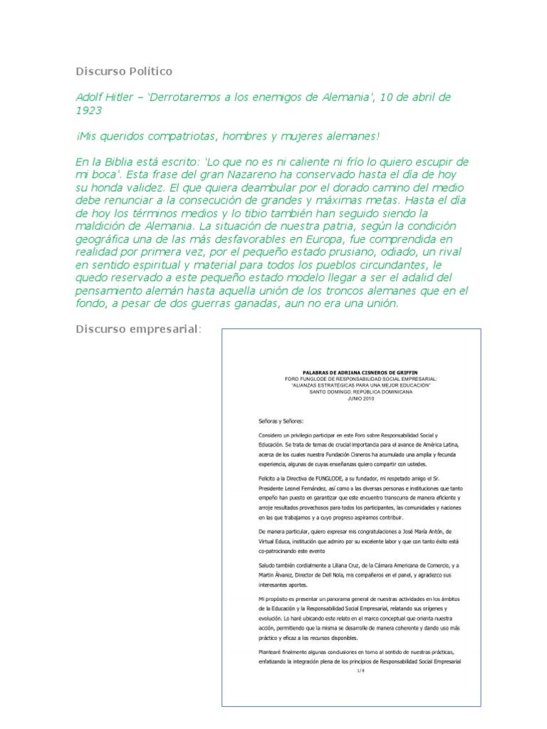 Discurso Político | PDF | Alemania nazi