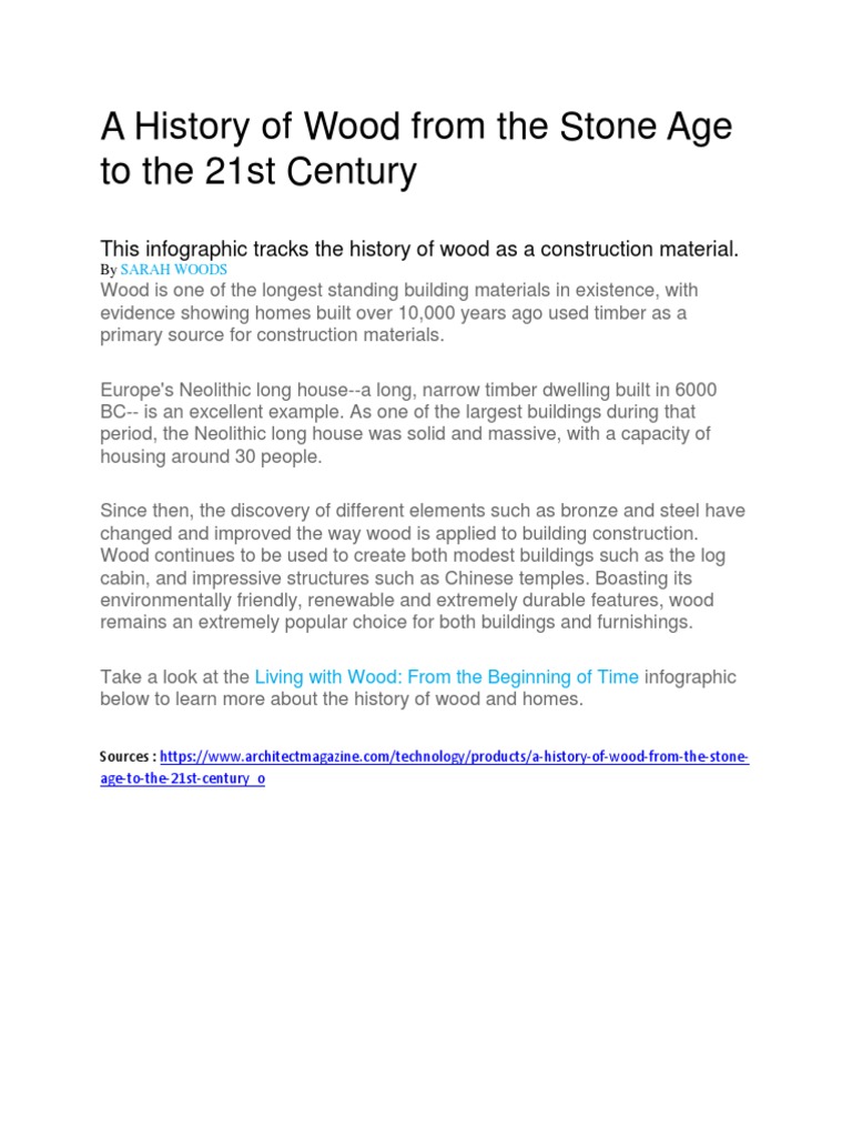A History of Wood From The Stone Age To The 21st Century | PDF