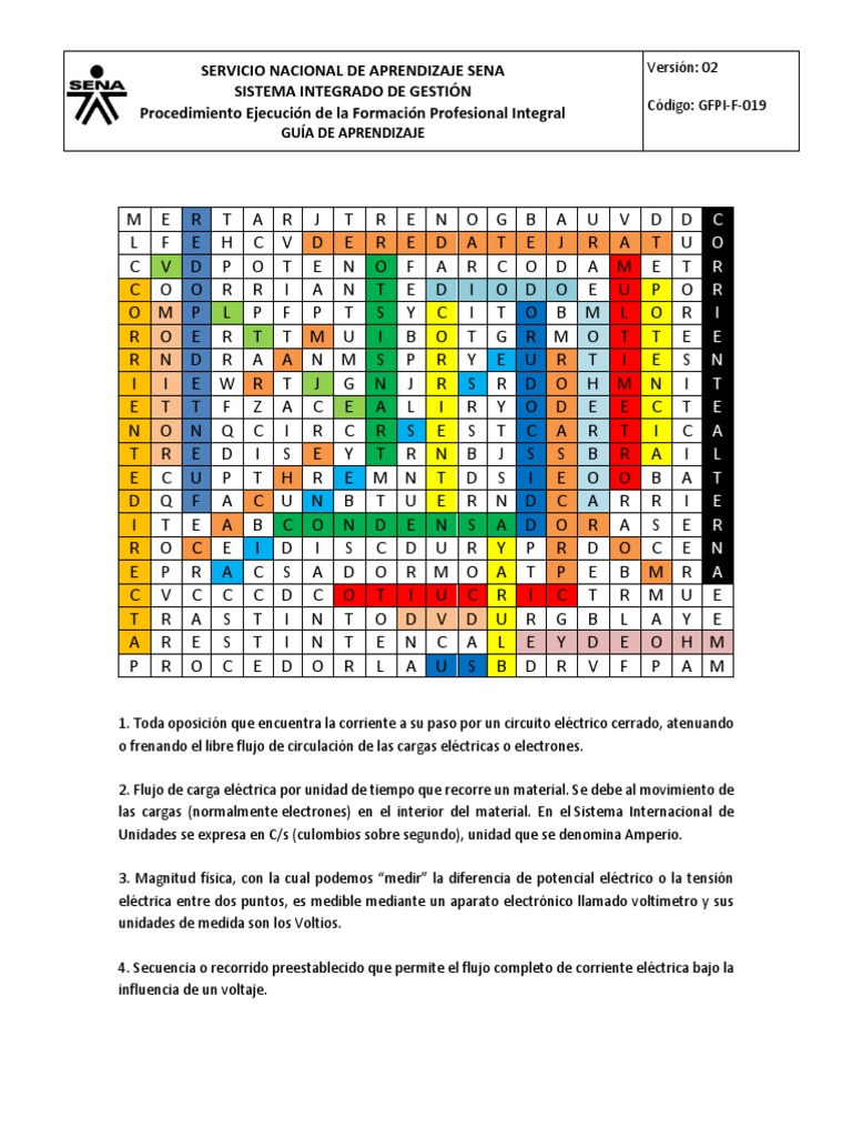 Sopa de Letras | PDF | Corriente eléctrica | Voltio