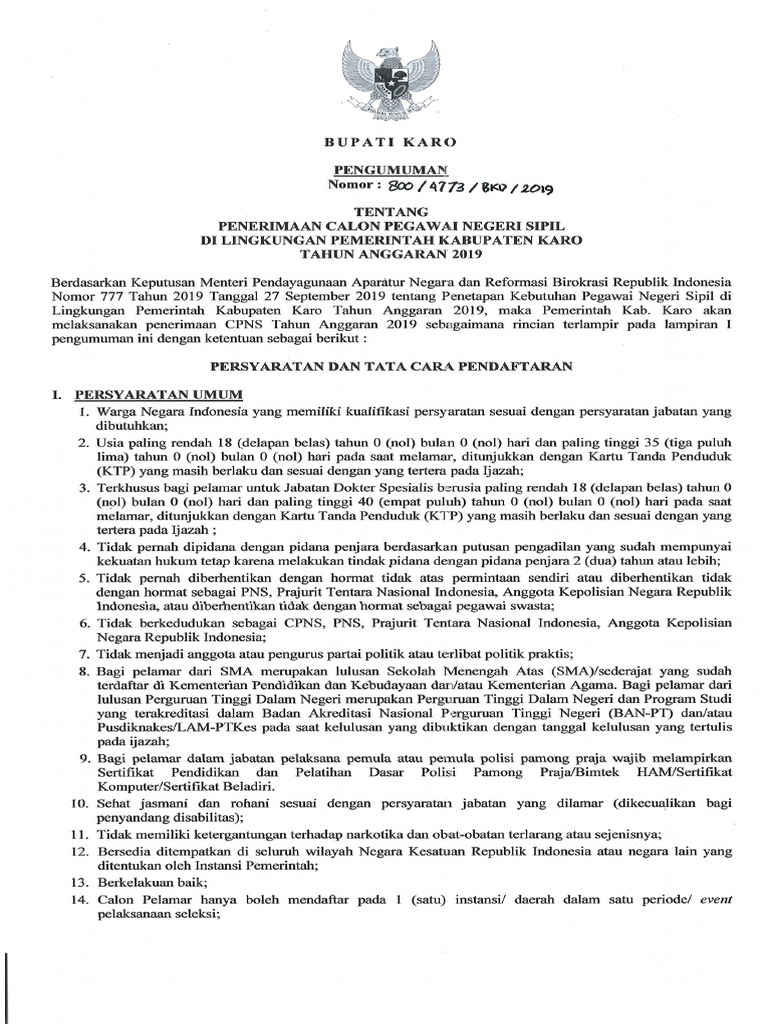 Formasi Pemkab Karo | PDF | Pengelolaan Keuangan & Uang