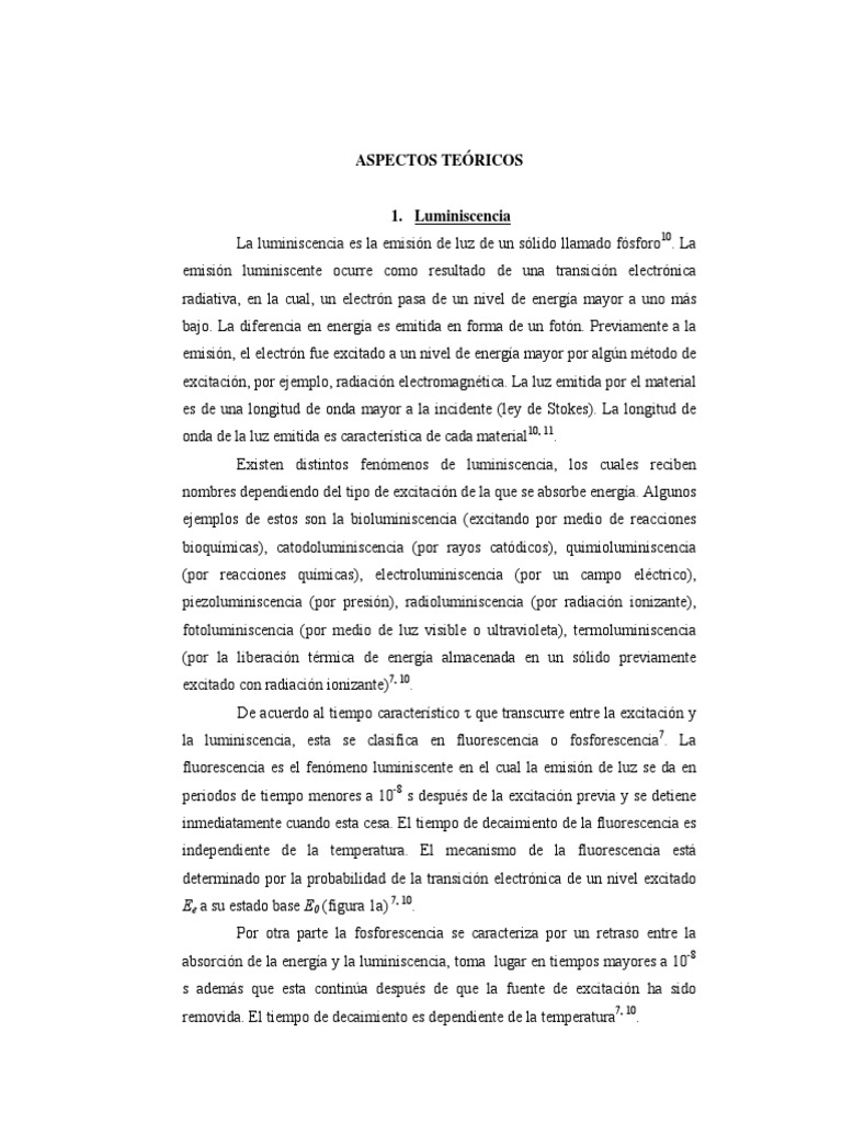 Luminiscencia y Termoluminiscencia: Teoría y Modelos | PDF | Dosimetría ...