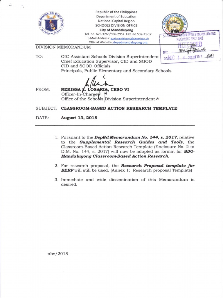 18-08-078. Classroom Based Action Research Template | PDF | Research ...