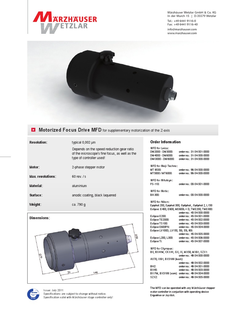 1 Marzhauser MFD MFD-2 MA-42 | PDF | Electric Motor | Input/Output