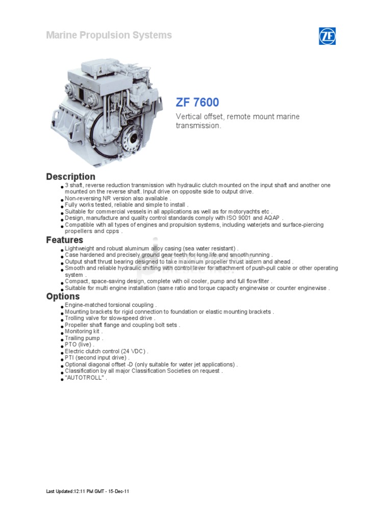 DS-ZF 7600 PDF | PDF | Transmission (Mechanics) | Horsepower