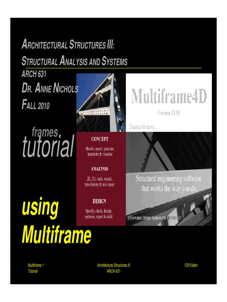 Tutorial: Using Using Multiframe | PDF | Mechanical Engineering | Applied And Interdisciplinary ...