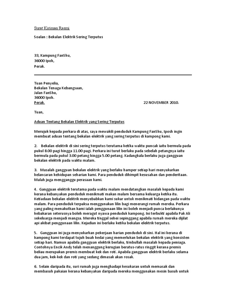 Surat Kiriman Rasmi | PDF