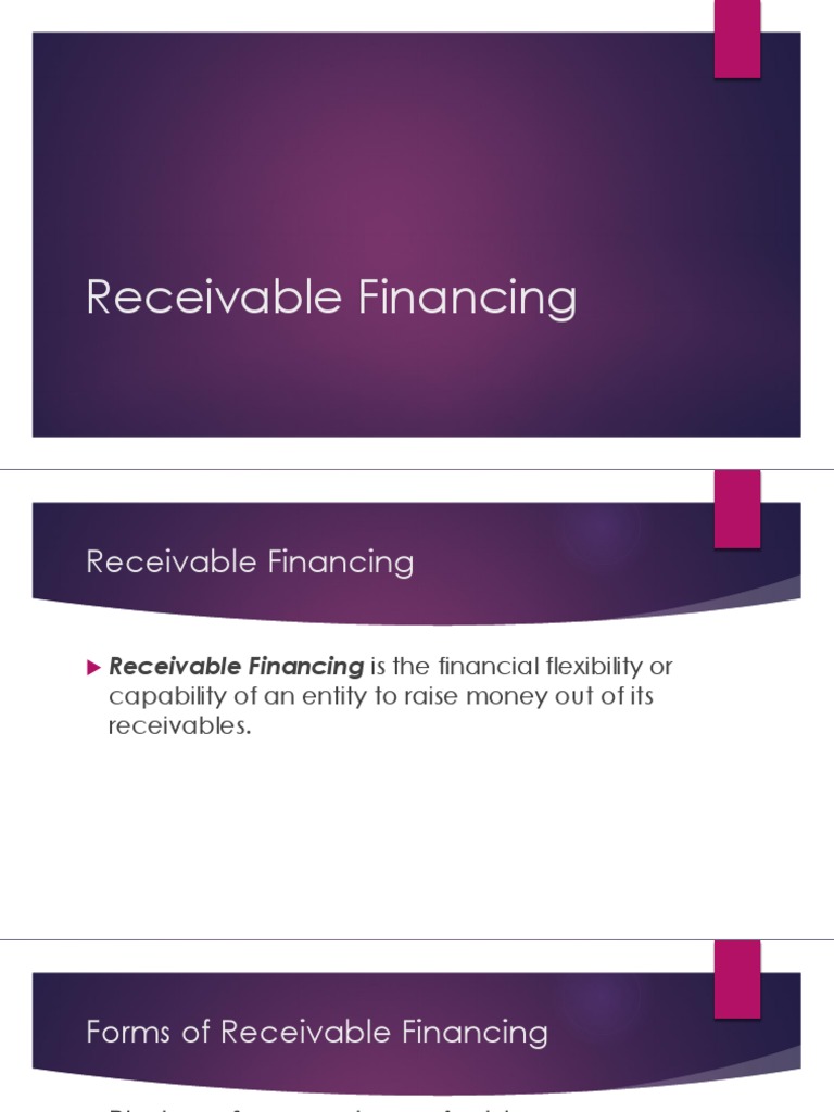Understanding Receivable Financing Options | PDF