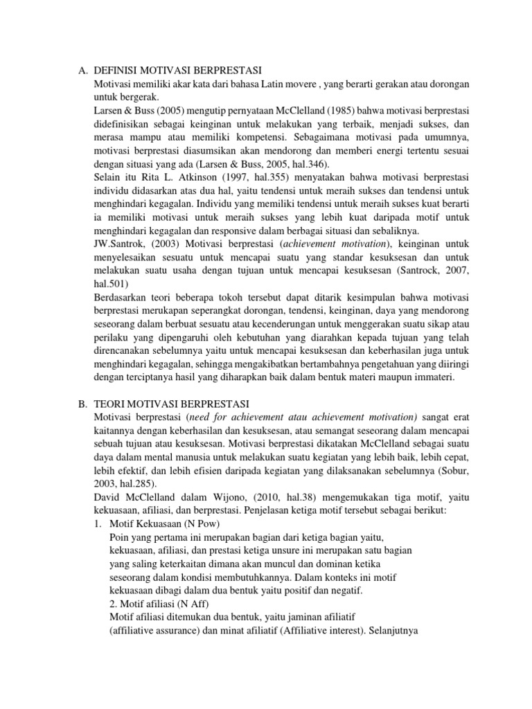 Motivasi Berprestasi | PDF