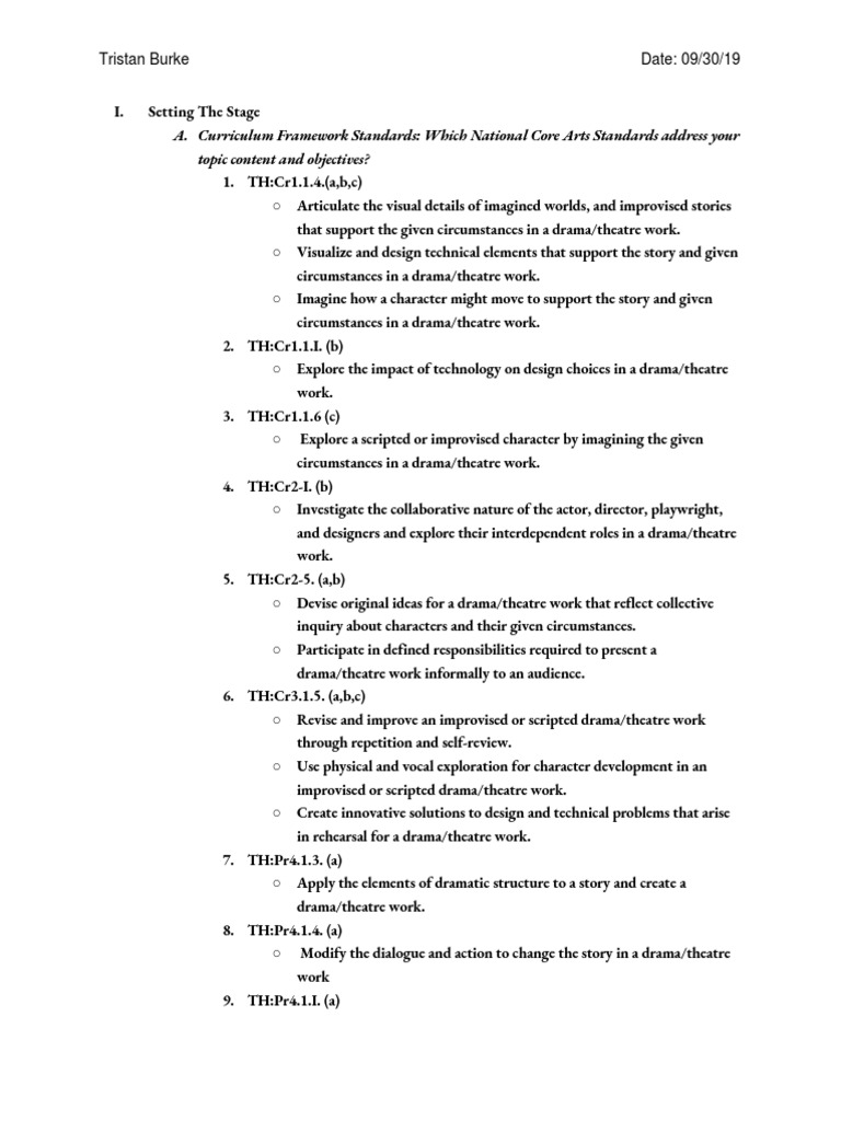 Improv - Tech Unit Plan | PDF | Improvisational Theatre | Theatre