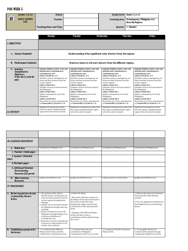 Contemporary Arts in Philippine Education | PDF | Teachers | Pedagogy