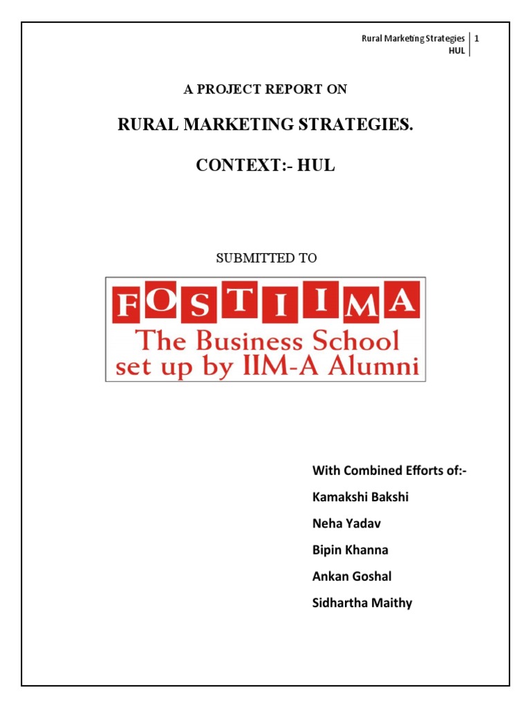 A Project Report On Hul | Download Free PDF | Brand | Business Process