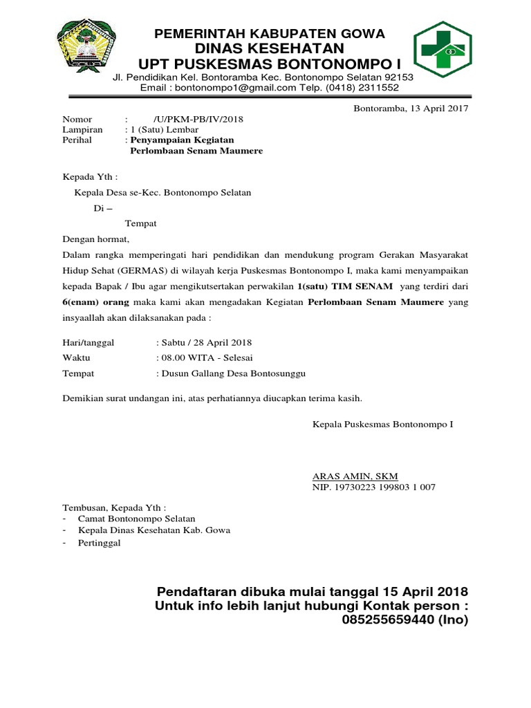 Undangan Lomba Senam | PDF