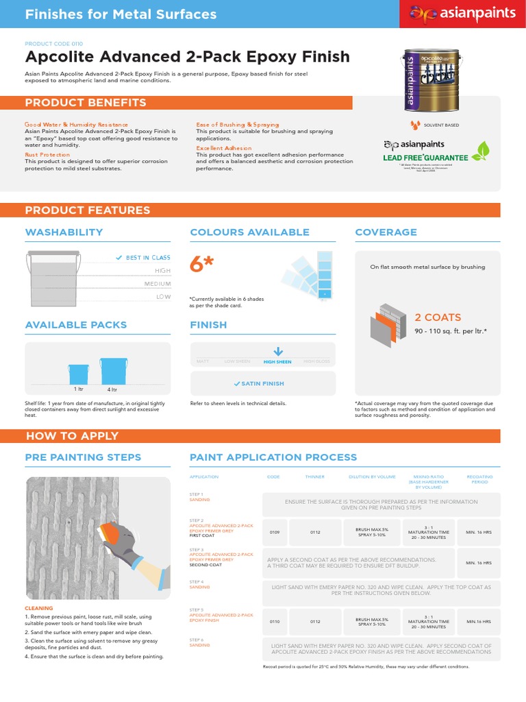 Apcolite Advanced 2-Pack Epoxy Finish: Product Benefits | PDF | Paint ...