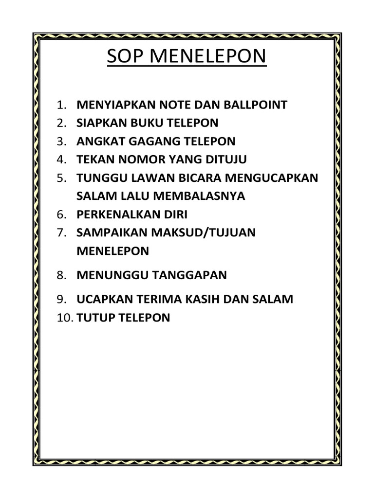 Sop Menelepon | PDF