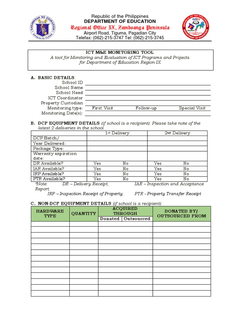 ICT Monitoring Tool Fill Up | PDF | Computer Hardware | Personal Computers
