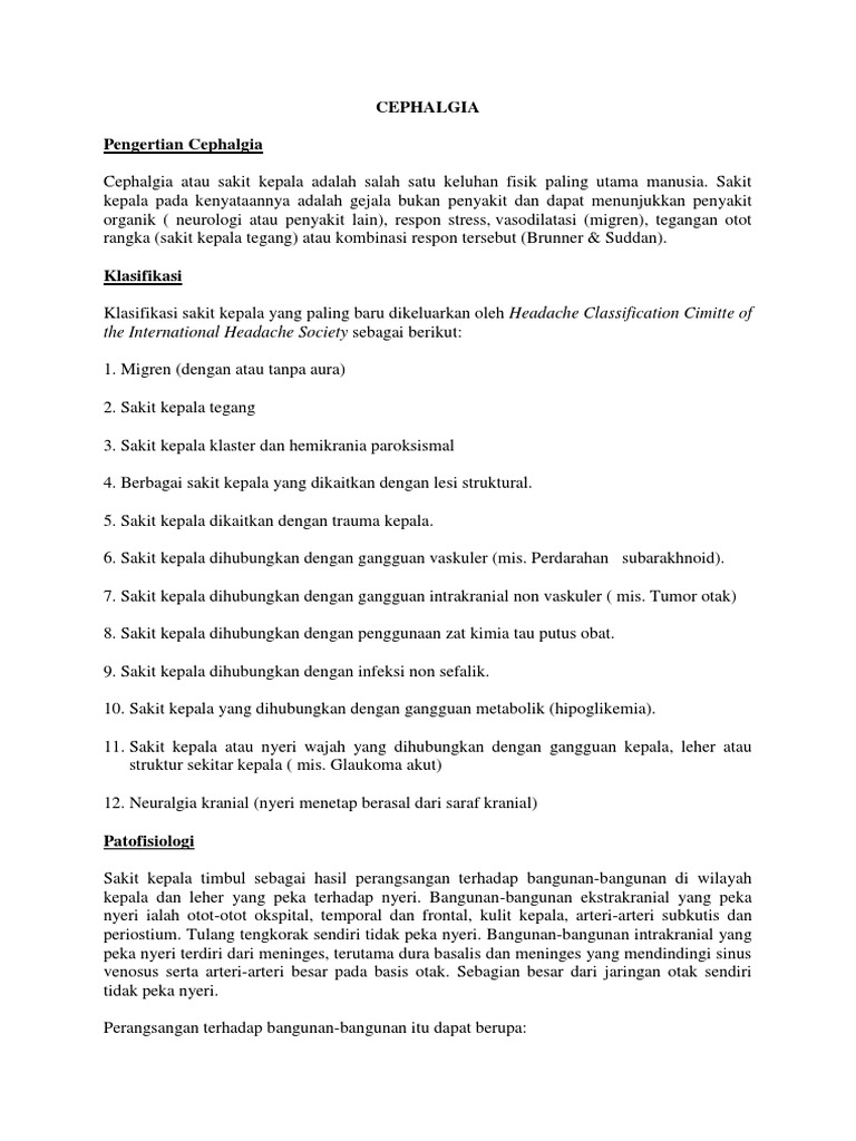 Askep Cephalgia | PDF