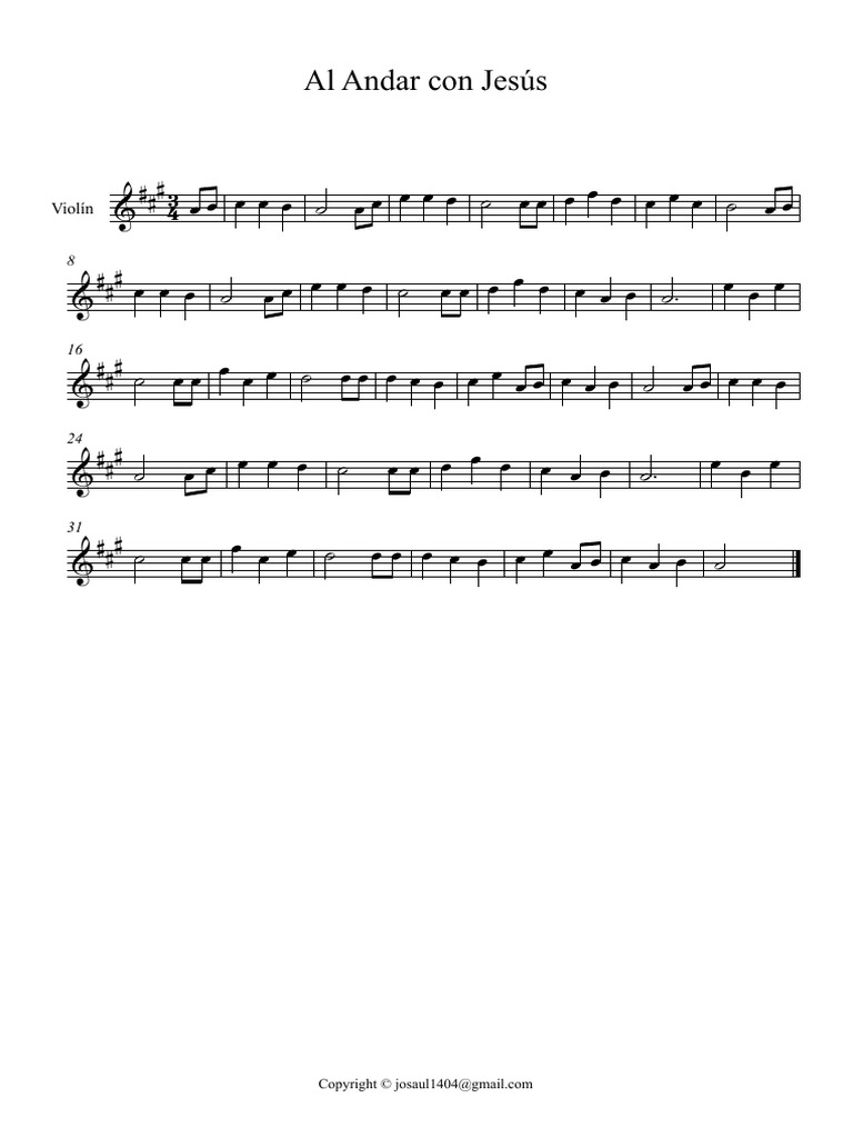 Al Andar Con Jesús - Partitura Completa | PDF