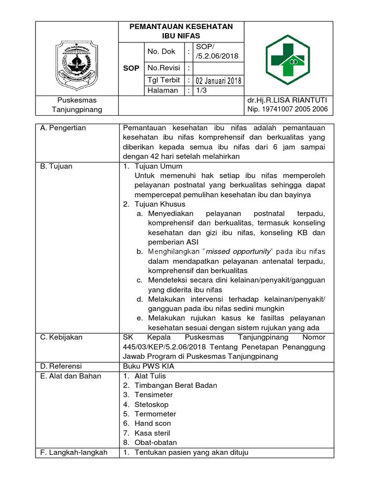 Sop PNC | PDF | Pengembangan Diri | Kesehatan Holistik