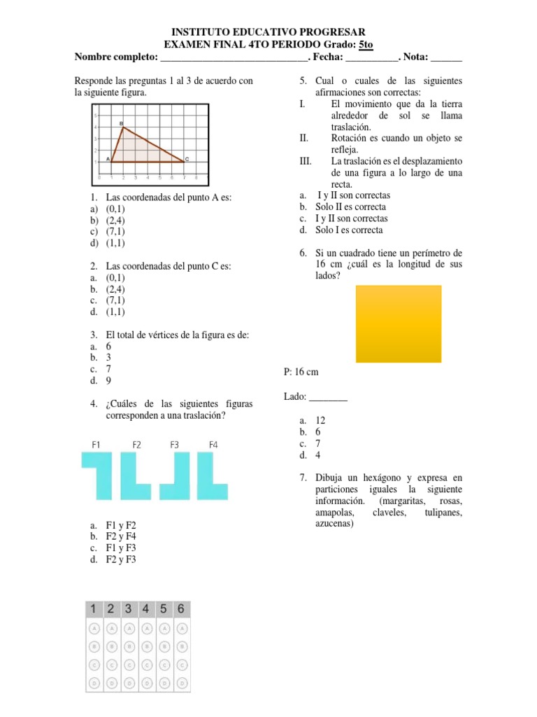 Examen Segundo Semestre Geometría 5to | PDF | Euclides | Geometría euclidiana