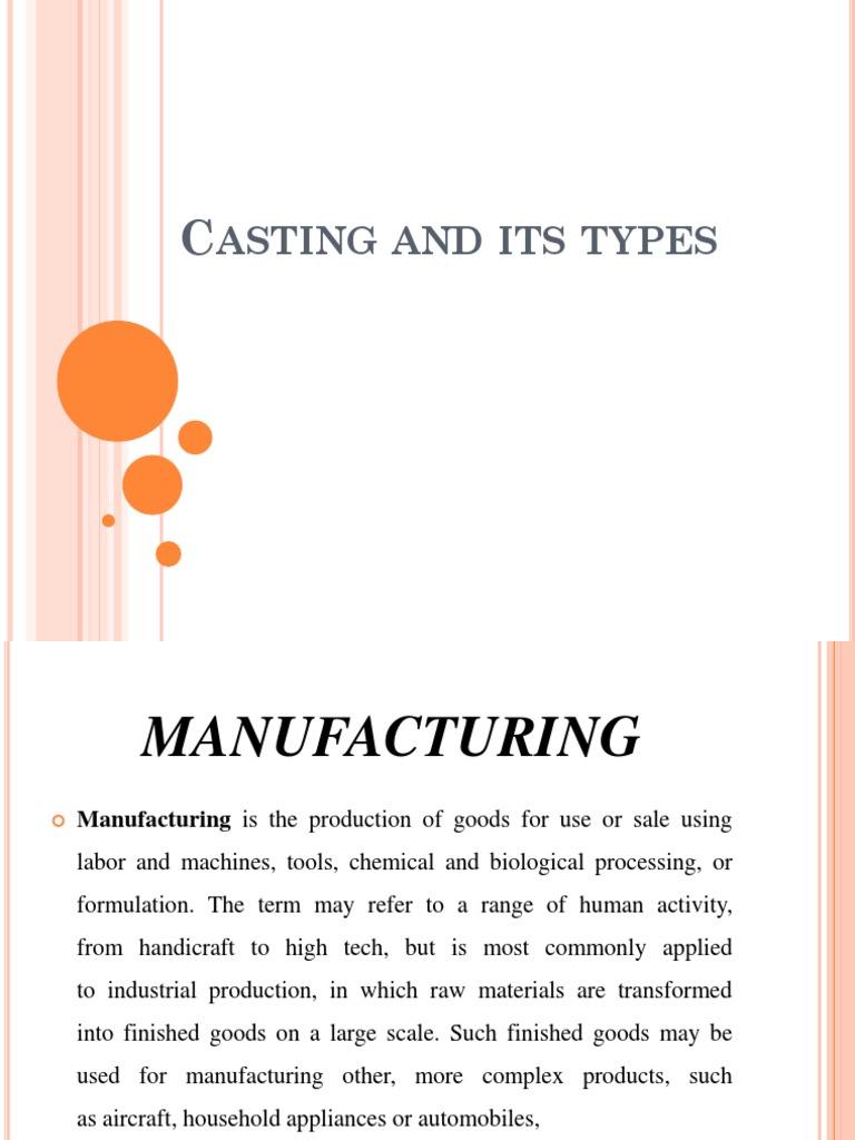 Casting Its Types | PDF | Casting (Metalworking) | Metalworking