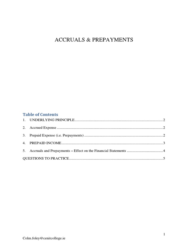 4.1accruals Prepayments Lecture Notes Student Versio4n | PDF | Deferral ...