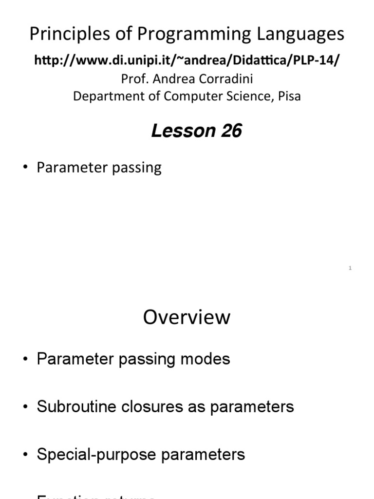 PLP 26 PDF | PDF | Parameter (Computer Programming) | Subroutine