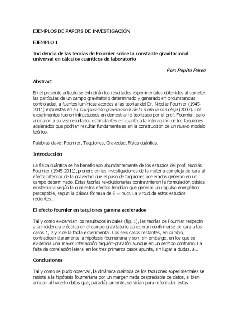 Ejemplo Papers | PDF | Gravedad | Importar
