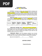 BOARD RESOLUTION - Change of Signatories | PDF | Board Of Directors | Banks