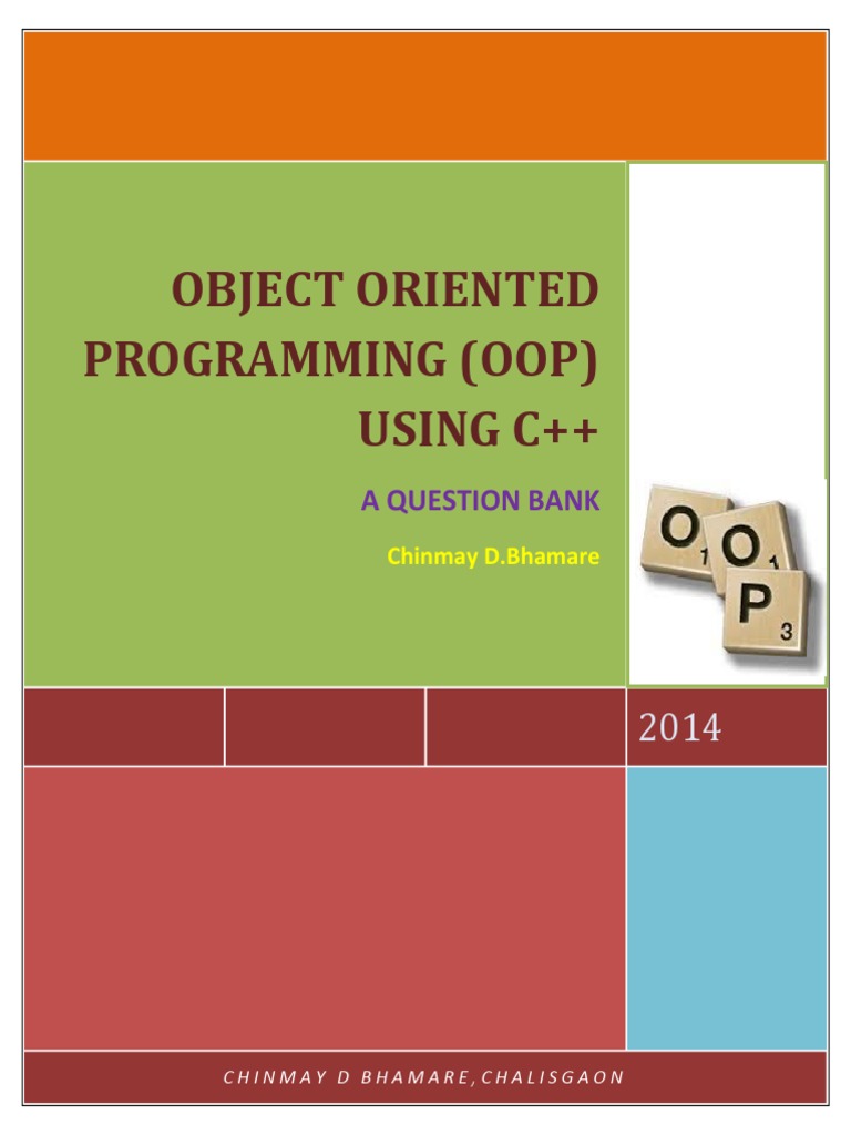 Object Oriented Programming (Oop) Using C++: A Question Bank | PDF ...