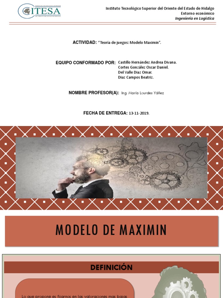 Modelo Maximin | PDF | Teoría de juego | Enseñanza de matemática