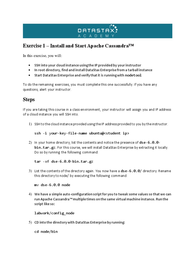 01 Install Start Apache Cassandra | PDF