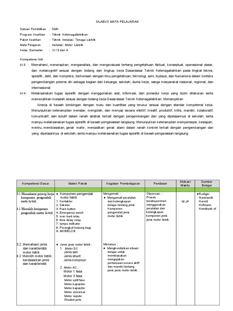 Silabus IML Kelas XI Edisi 2018 | PDF