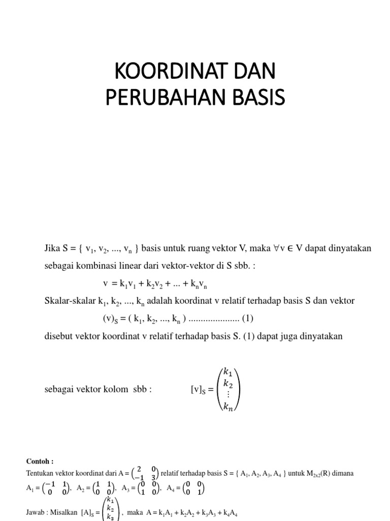 Koordinat Dan Perubahan Basis | PDF