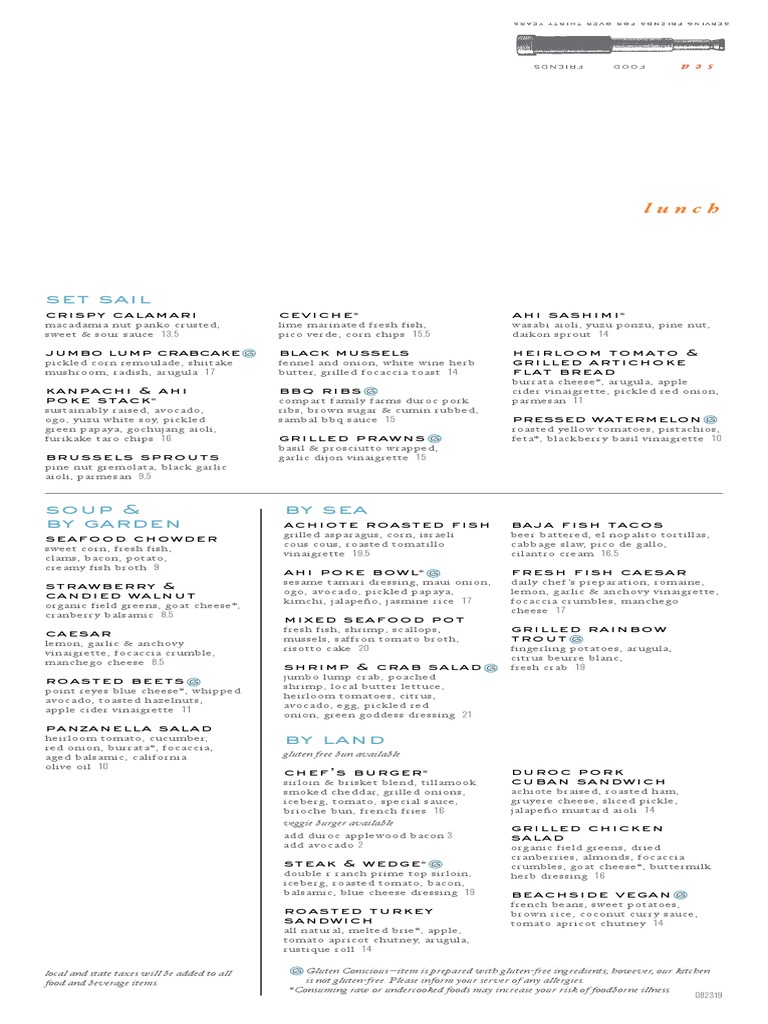 JDM Menu Lunch 082319 | PDF | Salad | Hamburgers