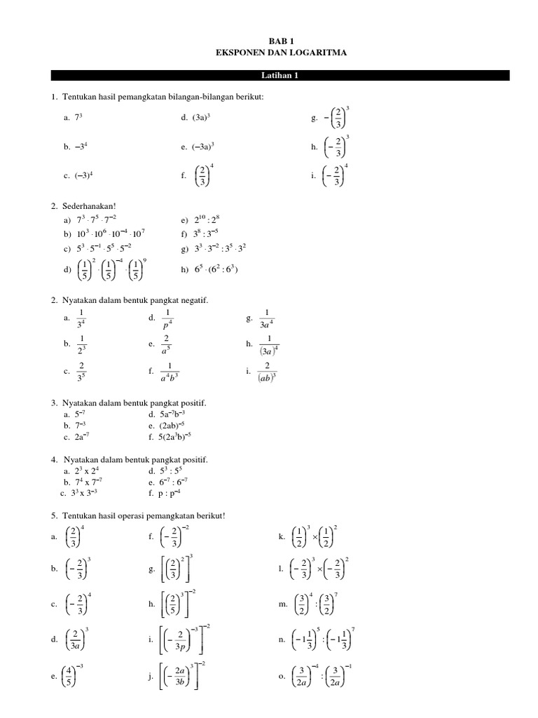 Soal Eksponen Dan Logaritma | PDF