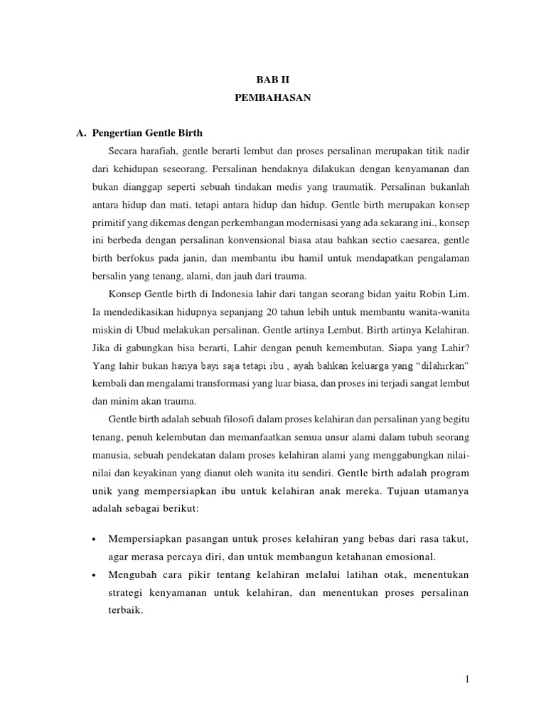 BAB II Gentle Birth | PDF