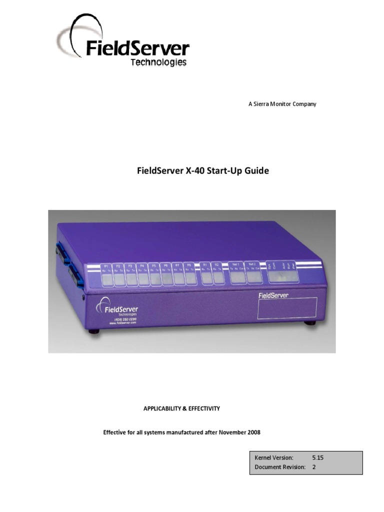 FieldServer FSX40 Start Up Guide | PDF | Usb | Computer File