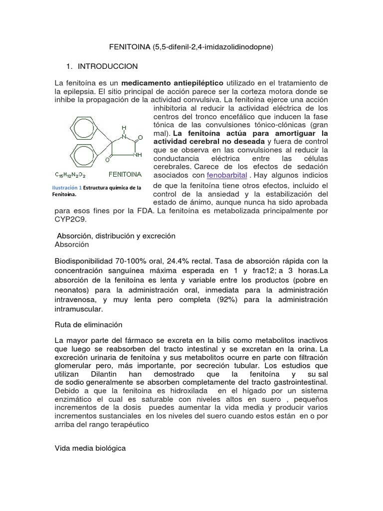 Fenitoína: Mecanismo y Farmacocinética | PDF | Neurona | Sinapsis